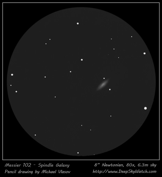 Messier 102 (NGC 5866, Spindle Galaxy) - Deep Sky Watch Messier 102 (NGC 5866, Spindle Galaxy) - Deep Sky Watch